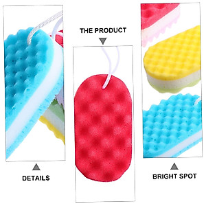 LALAFINA 6pcs Three Layer Bath Sponge Body Wash Scrubber Scalp Scrubber Cleaning Sponge Body Shower Sponges Foam Sea Sponge Handheld Bath Scrubber Bath Shower Sponge Bath Exfoliating Sponge