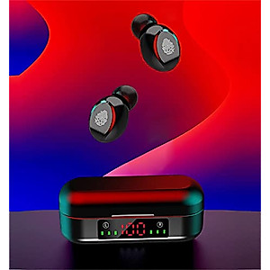 Wireless Earbuds Blue-Tooth 5.0 Earbuds Wireless Charging Case with LED Digital Display, Mini Stereo Headphones in-Ear Ear Buds Sport Headsets Running Headphones for All Smartphones (A)