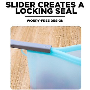 Reusable Slide-lock Bags Silicone Dishwasher Safe, 4 Pack BPA FREE Platinum Silicone Reusable Freezer Bags, Reusable Sandwich Kids Snack Bags, Leak Proof Reusable Food Storage Bags for Lunch or Snacks