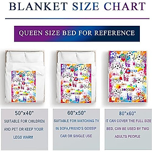 Soccer Girls Blanket Soft Flannel Soccer Blanket Outdoor,Soccer Blankets and Throws Soccer Stuff,Best Soccer Gifts for Boys Girl Adults Soccer Lovers 50"x40"