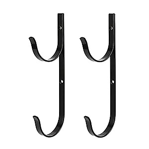 TANYIONE Swimming Pool Aluminum Pole Hanger Set,Metal Brackets Hook with Screws for Telescoping Poles, Leaf Rakes, Skimmers, Nets, Brushes, Vacuum Hoses and Garden Tools (2 Pack)