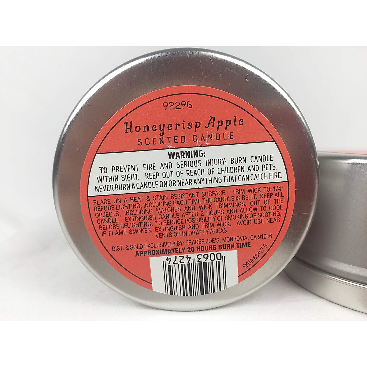 Trader Joe's Honeycrisp Apple Scented Candle, Bundle Two