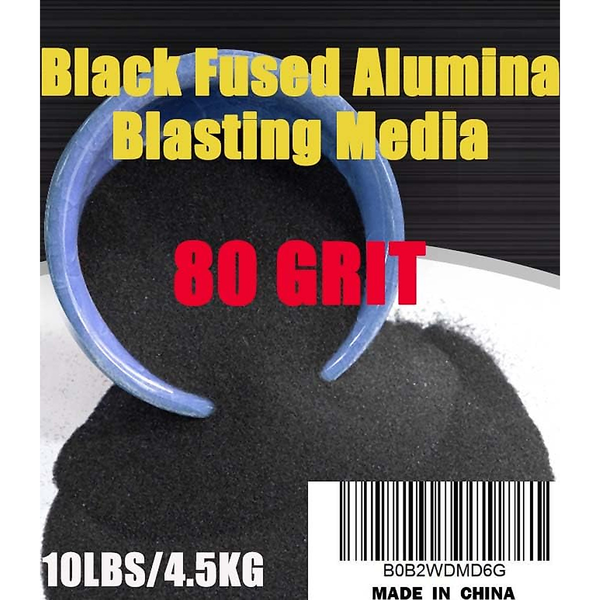 #80 Black Aluminum Oxide 10LBS/4.5kg Polishing Abrasive Derusting Blast Media Medium Abrasive for Use in Sandblast Cabinet or Blasting Guns