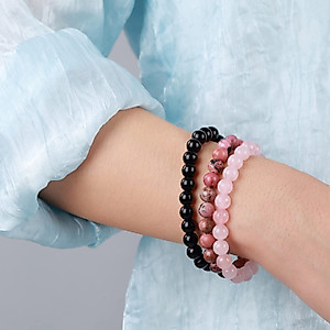 Natural 8mm Gorgeous Semi-Precious Gemstones Healing Crystal Stretch Beaded Bracelet Unisex