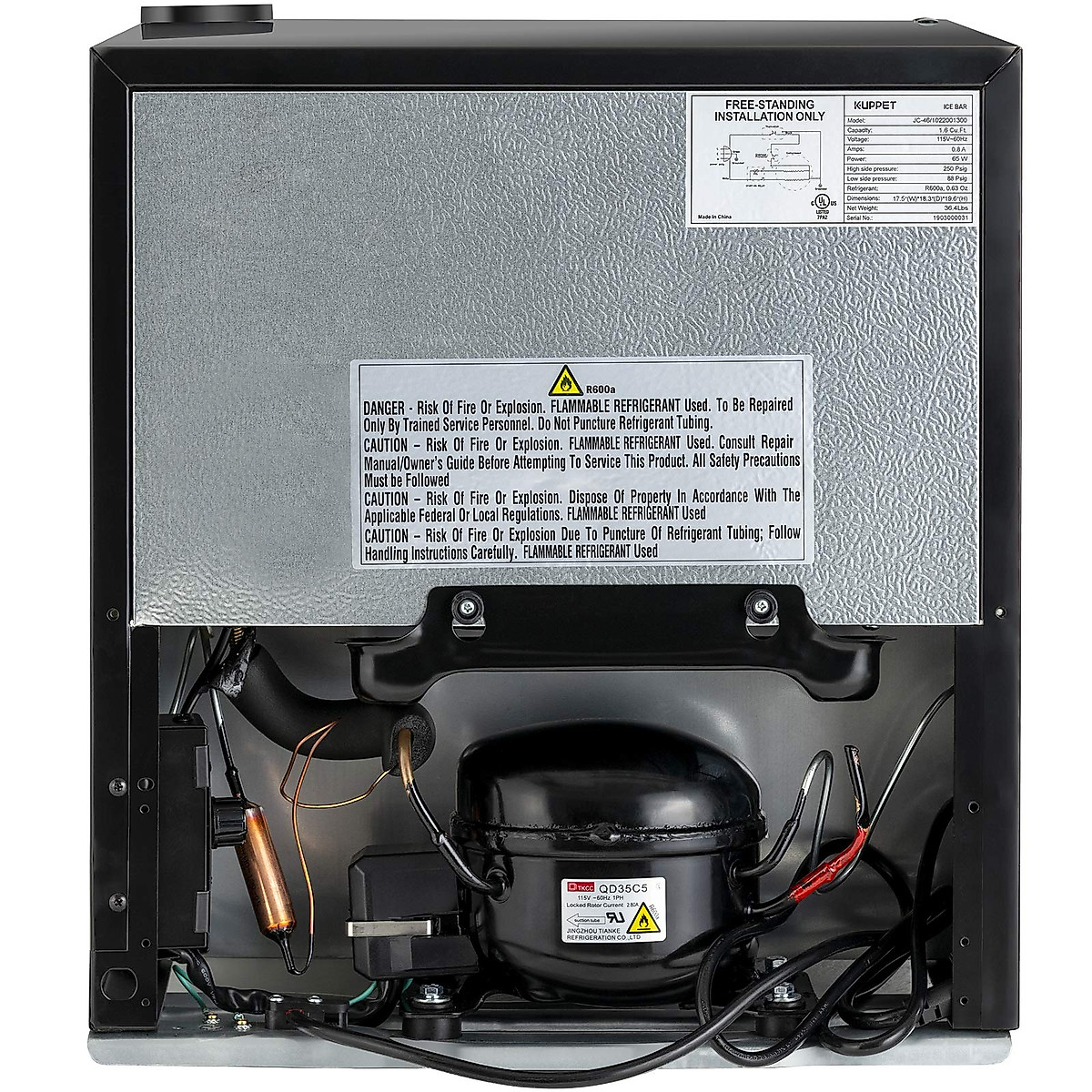 KUPPET Mini Fridge Cooler - 62 Can Beverage Refrigerator Glass Door for Beer Soda or Wine, Glass Door Small Drink Dispenser Machine Clear Front Removable for Home, Office or Bar, 1.6Cu.Ft