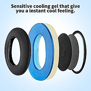 Instant-Chill Krone Kalpasmos Cooling-Gel Replacement Earpads for Turtle Beach Stealth 700/600/520,Audio Technica Replacement Earpads for ATH-M50X/M40X/M30X & More, Cushion Replace for Headphones