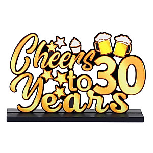 3 Pieces Happy 50th Birthday Party Table Decorations-Born in 1974, Cheer To 50 Years Table Centerpiece Sign Wooden Birthday Presents Congrats for Birthday Party Dinner Table Topper Favors