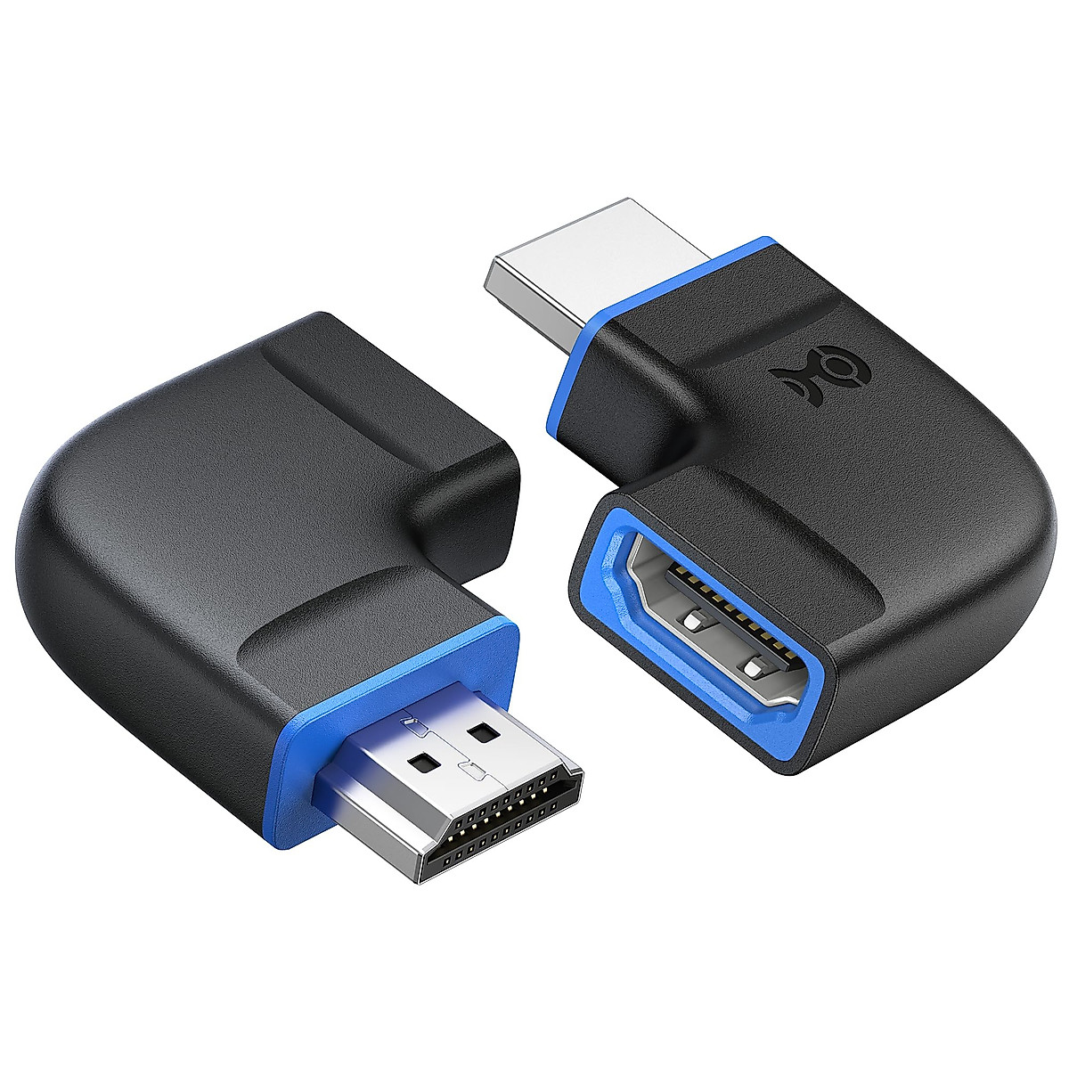 Cable Matters Combo-Pack 8K@60Hz Flat Right Angle HDMI 2.1 Adapter with HDR (8K HDMI Right Angle Adapter / 4K@240Hz HDMI 90 Degree Adapter / 270 Degree and 90 Degree HDMI Adapter) in Black