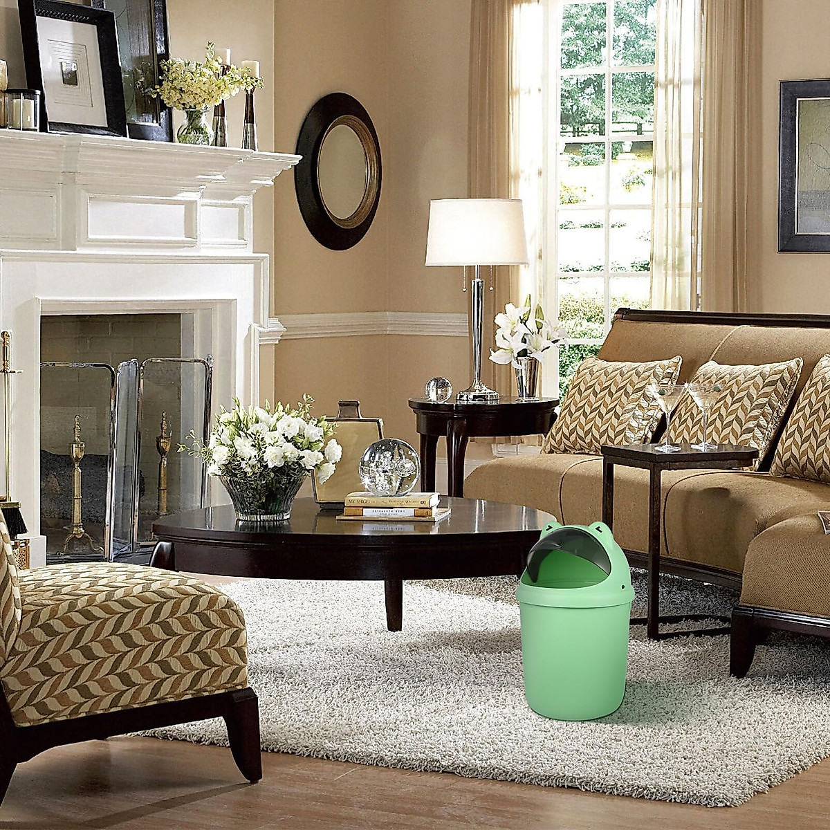 Luxshiny Trash Can with Lid Cute Trash Bin Animal Waste Basket Frog Garbage Can Desk Small Garbage Can Kawaii Trash Can Garbage Container Pen Holder Plastic Mini Child Organizer