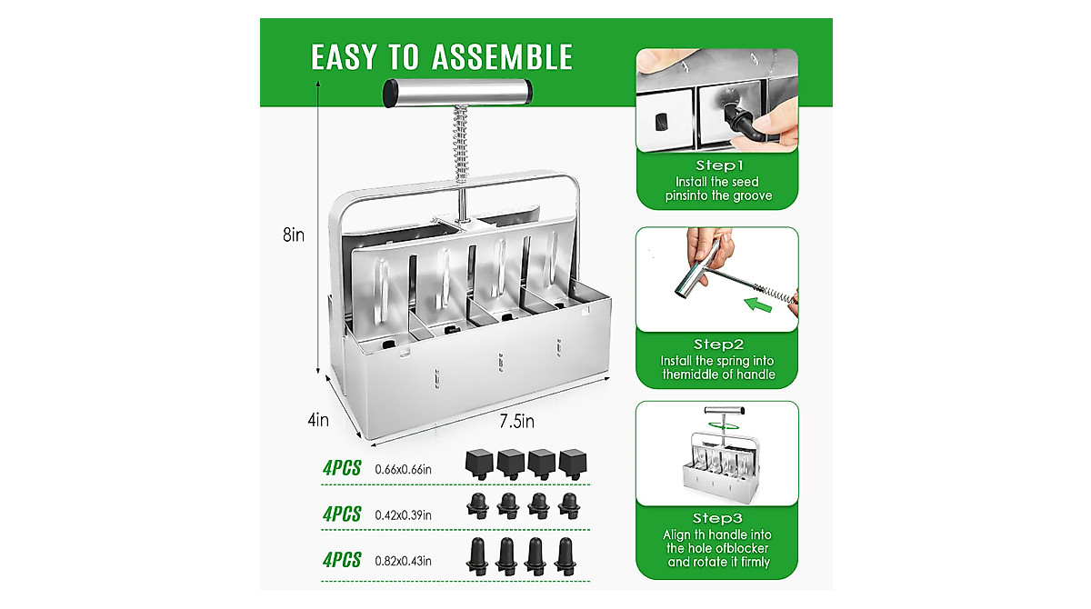 Soil Blocker, 8 Cell Soil Blocker for Seed Starting, 2 inch Manual Soil ...