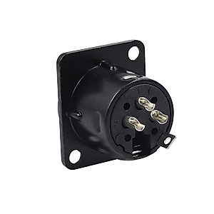 GDQLCNXB XLR Female Jack 3 Pin Panel Mount Jacks, XLR Female Socket Audio Speaker Microphone Connector 8Pcs,Black Metal Housing.