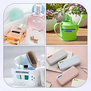 Vixic Label Maker Machine with Tape, Mini Portable Purple Label Maker Printer D1600 Connected Smartphone via Bluetooth, Multiple Stickers, Fonts, Borders for Home/School/Office Organization