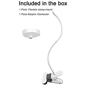 Flexible Clip clamp Mount Compatible with Eufy Spaceview, Spaceview Pro and Spaceview S Video Baby Monitor Camera 15.7 inches Flexible Long Gooseneck Arm, Baby Monitors Holder for Crib Baby Camera