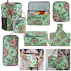 Portable Travel Use Knitting Yarn Storage Tote Bag Crocheting Needle Hooks Pouch Organizer