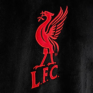 Liverpool FC Fleece Hoodie Blanket for Boys Teenagers One Size Kids Oversized Hoodie Liverpool Gifts for Boys (Black)