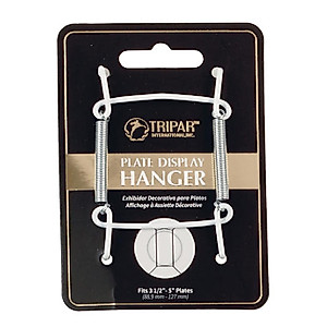 TRIPAR Small White Vinyl Plate Wire Plate Hanger - Fits Plates 3.5 - 5 Inches