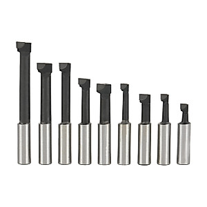 HFS(R) R8 Shank Boring Set 2" Boring Head 1/2" Carbide Boring Bar Set 9pcs for Milling