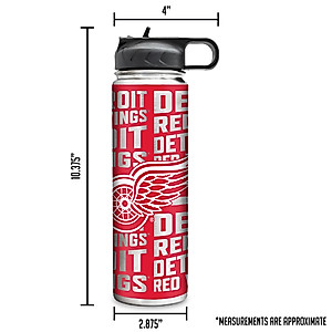 Rico Industries NHL Hockey Detroit Red Wings 22oz Stainless Steel Tumbler with Lid - Great For Coffee, Tea, Water or Cocktails