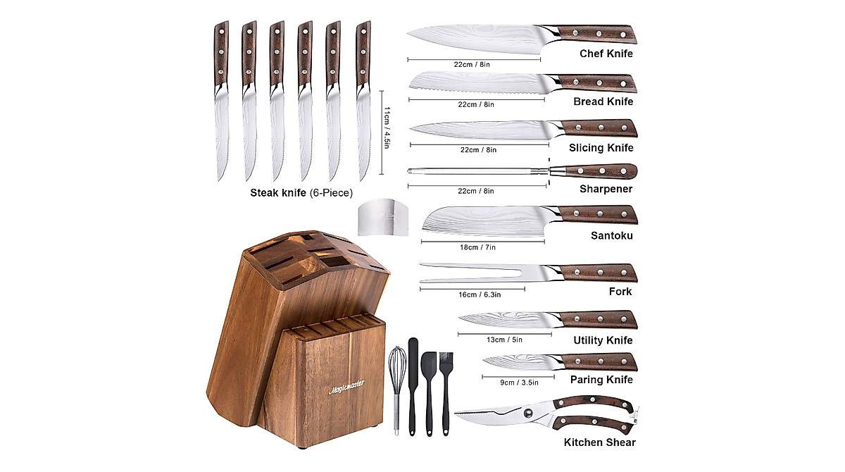 Premium 21 Packs Kitchen Knife Set - Ultra Sharp & Durable