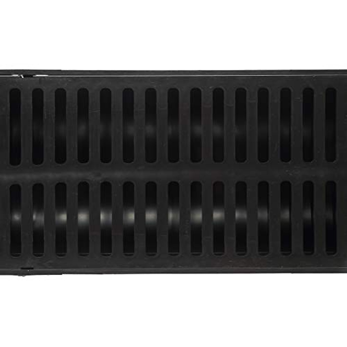 Compact Series 5.4 in. W x 3.15 in. D x 39.4 in. L Trench and Channel Drain with Black Grate 3Pack Kit including 2 End Caps