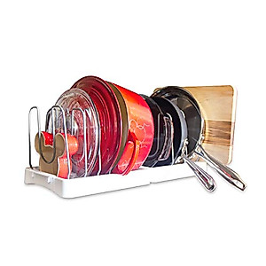 Grand Fusion Adjustable Kitchen Cabinet and Drawer Organizer, Clutter-Free Pantry Organization and Storage, Holds Pots, Pans, Lids, Cutting Boards, Trays and Sheets, Pack of 2