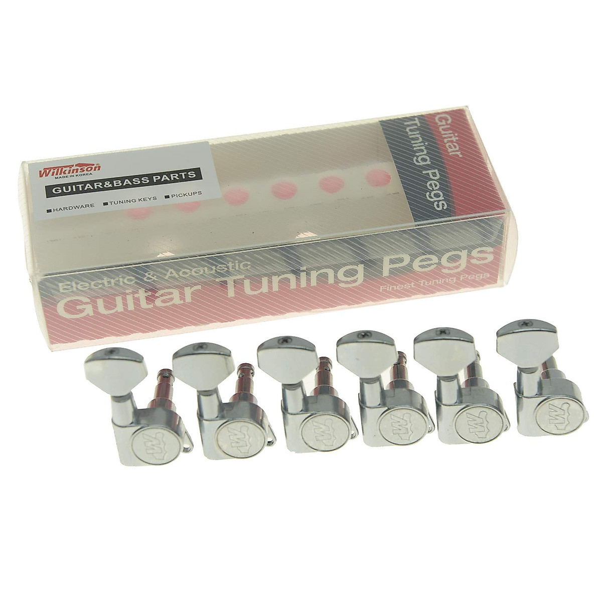 Wilkinson 6 Inline Chrome E-Z Post Guitar Tuners EZ Post Guitar Tuning Keys Pegs Guitar Machine Heads for Strat Tele