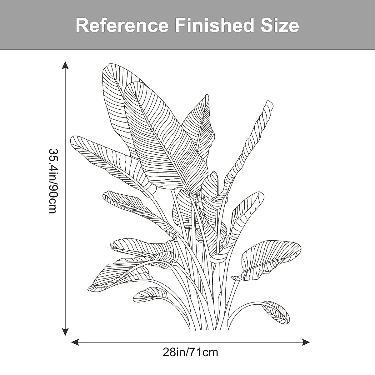 Supzone Simple Tropical Plants Wall Stickers Boho Modern Style Wall Decal Sketch Tropical Palm Leaves Wall Art Sticker for Bedroom Living Room Kitchen Sofa TV Backdrop Wall Decoration