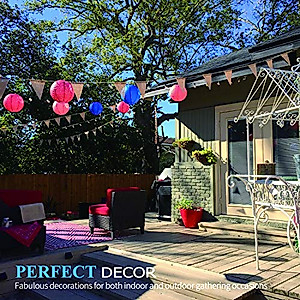 Novelty Place 15Pcs Burlap Banner - 14 Ft Triangle Flag - DIY Hand Painted Home Decorations for Holiday, Birthday, Wedding, Graduation and Party