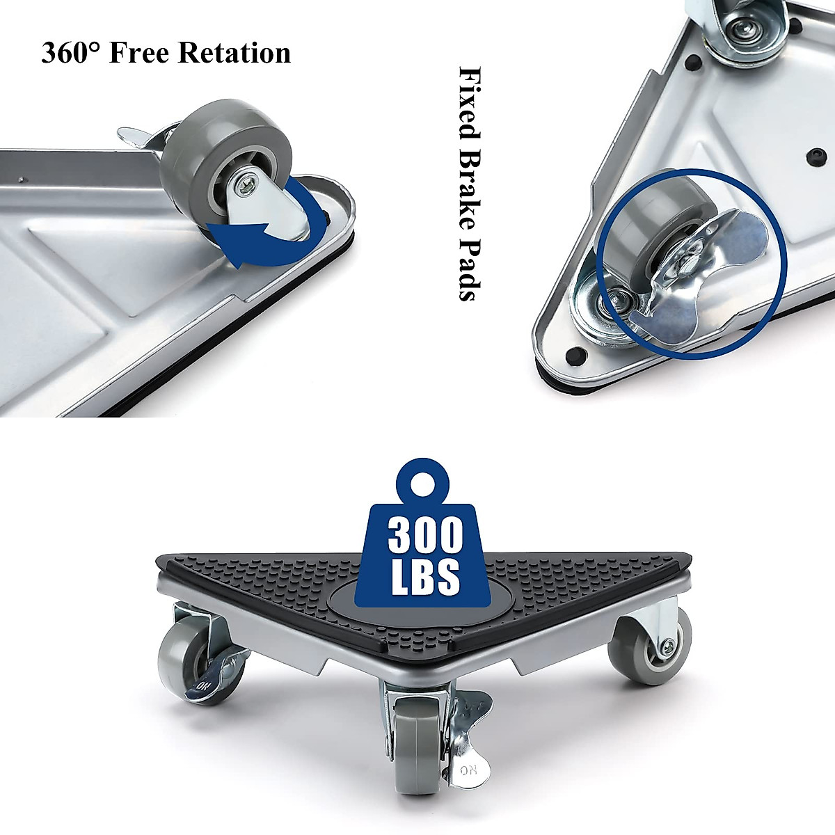 BSTCYZL Furniture Moving Dolly 3 Wheels Heavy Duty Furniture Movers Easy Furniture Lifter Mover Tool Set 4 Pack for Heavy Object, 1200 LBs Load Capacity