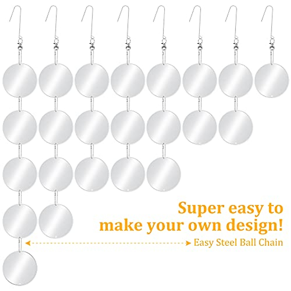 Firiglob 24 Pack Bird Scare Discs Set, 3.9 Inch Large Double-Sided Bird Reflectors, Upgraded Discs Set Reflective, Bird Scare Devices to Keep All Birds Away Like Woodpeckers, Pigeons, Ducks, Herons