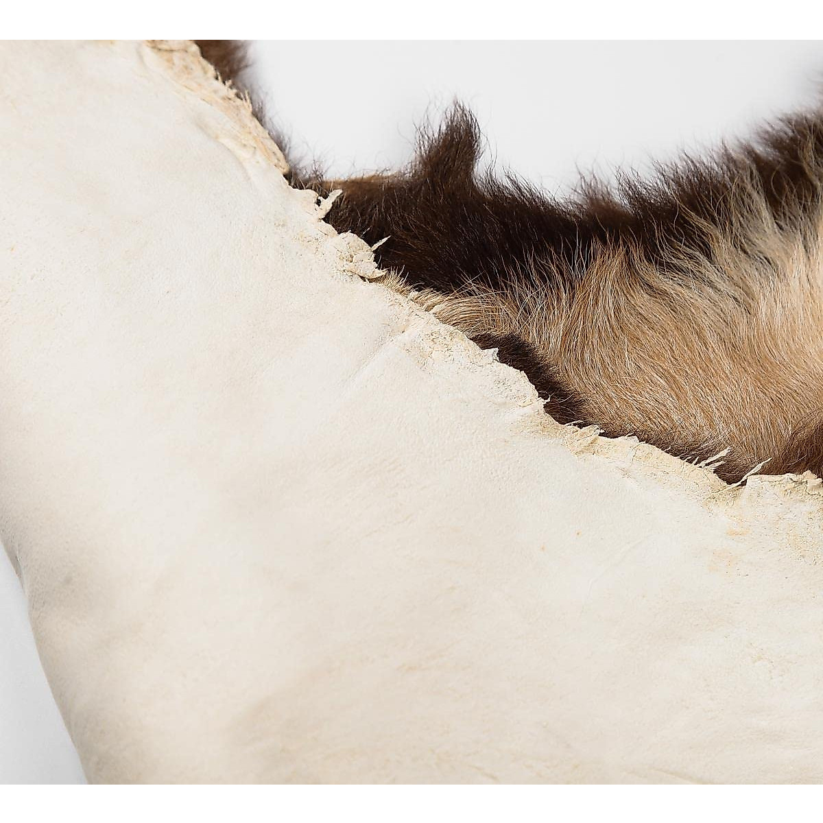 Natural Tanned Antelope Fur Pelts Real Goat Hides Sheepskin Leather Fur Rugs Handbag Scarf Clothing Accessories (Light Brown, Length: 15.7-26 in, Width: 11.8-21.6 in),1 pcs