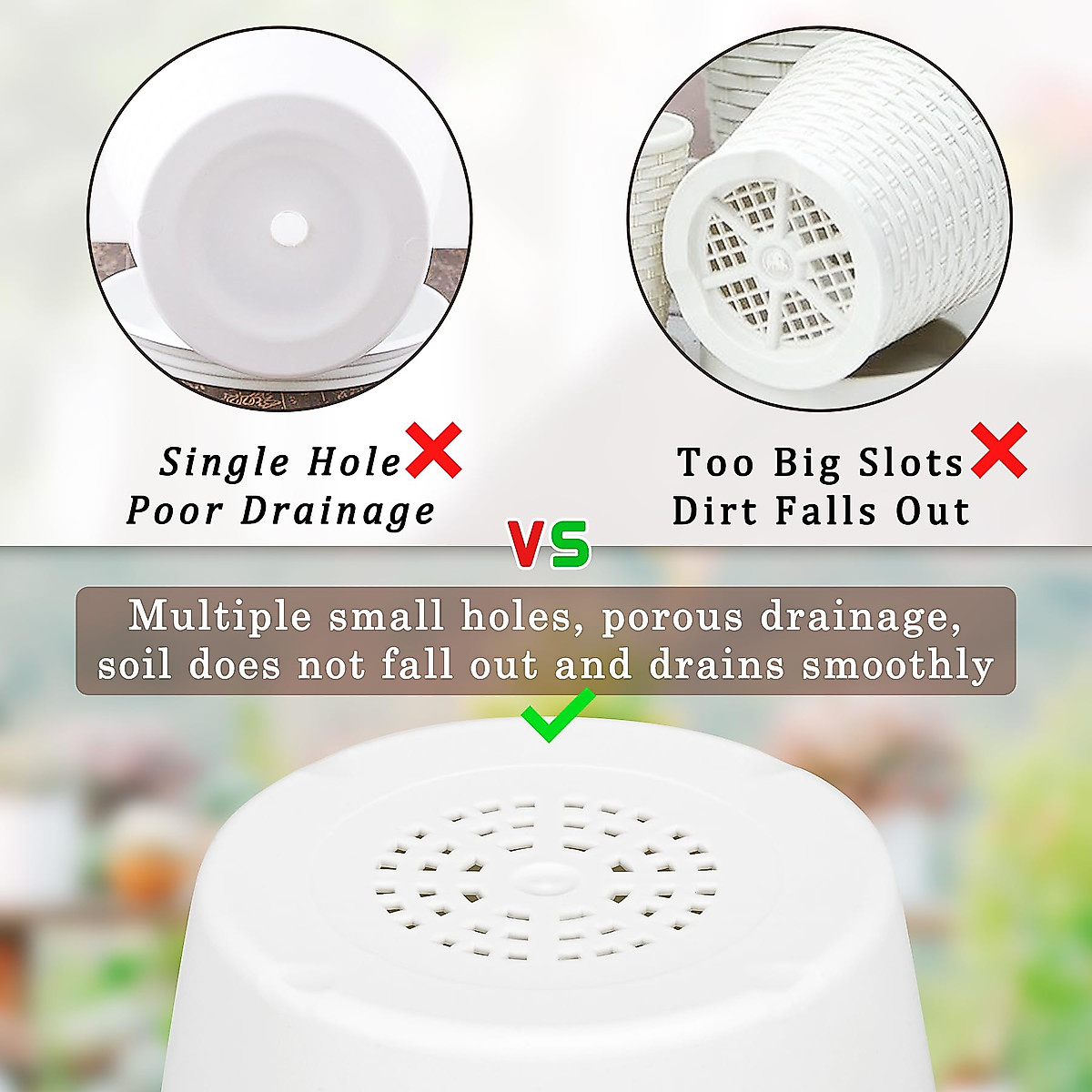 Monoture 18Pack 6in Plant Pots with Drainage Holes and Tray,Flower Pots for Indoor Plants Home Decor,Large Planters for Outdoor Plants-Monstera、Aloe、Cactus,Plastic Nursery Pots for Planting MixedColor