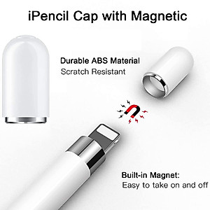 ILamourCar Charging Adapter Compatible with Apple Pencil 1st, Magnetic Replacement Cap for Apple Pencil, Replacement Tips Compatible with Apple Pencil 1st Generation