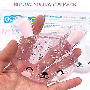 4 PCS Boo Boo Ice Packs, Kids Reusable Gel Ice Pack, Cute Children Gel Ice Pack for Kids Injuries, Kids cute lunch ice pack, Breastfeeding, Wisdom Teeth, Pain Relief, Kids Fever, Headaches(/3.8X3.2in)