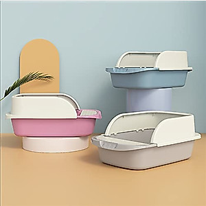 HONGFEISHANGMAO Cat Box Pet Toilet Cat Bedpans Cat Dog Tray Sandbox Home Plastic Anti Splash Bedpan Cats Litter Box Cat Dog Clean Toilet Supplies Cat Furniture (Color : Pink, Size : 31.2x13.7x44.3CM)