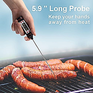 Digital Meat Thermometer Instant Read for Grilling Candy Thermometer BBQ Food Thermometer for Cooking Kitchen Thermometer Long Probe