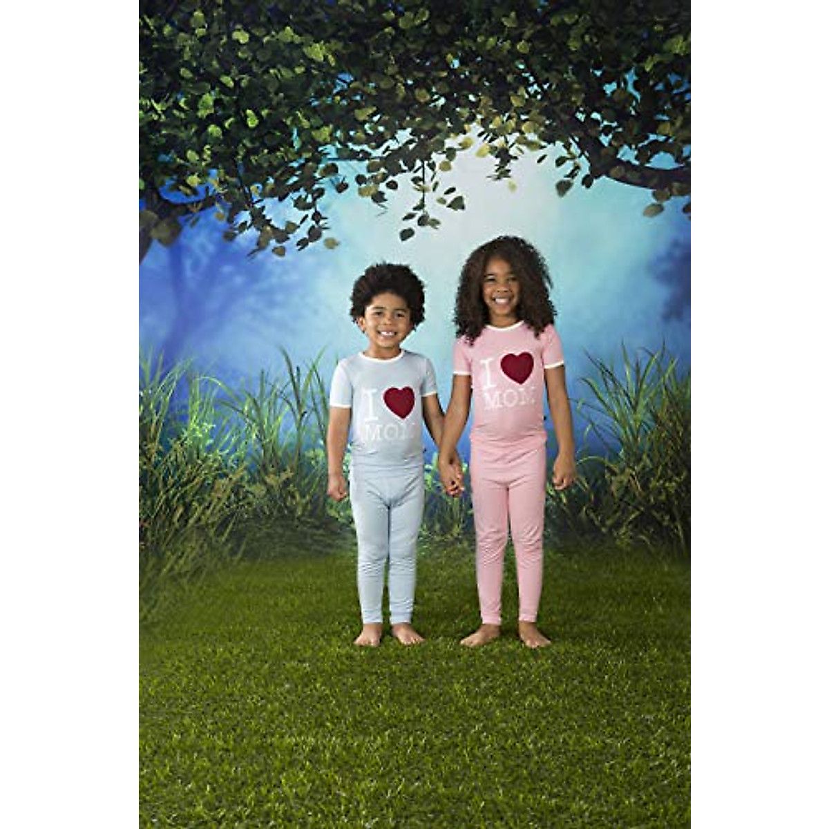 KicKee Pants Two-Piece Applique Pajama Set with Short Sleeves, I Love Mom Toddler Pajamas (Lotus I Love Mom - 4T)