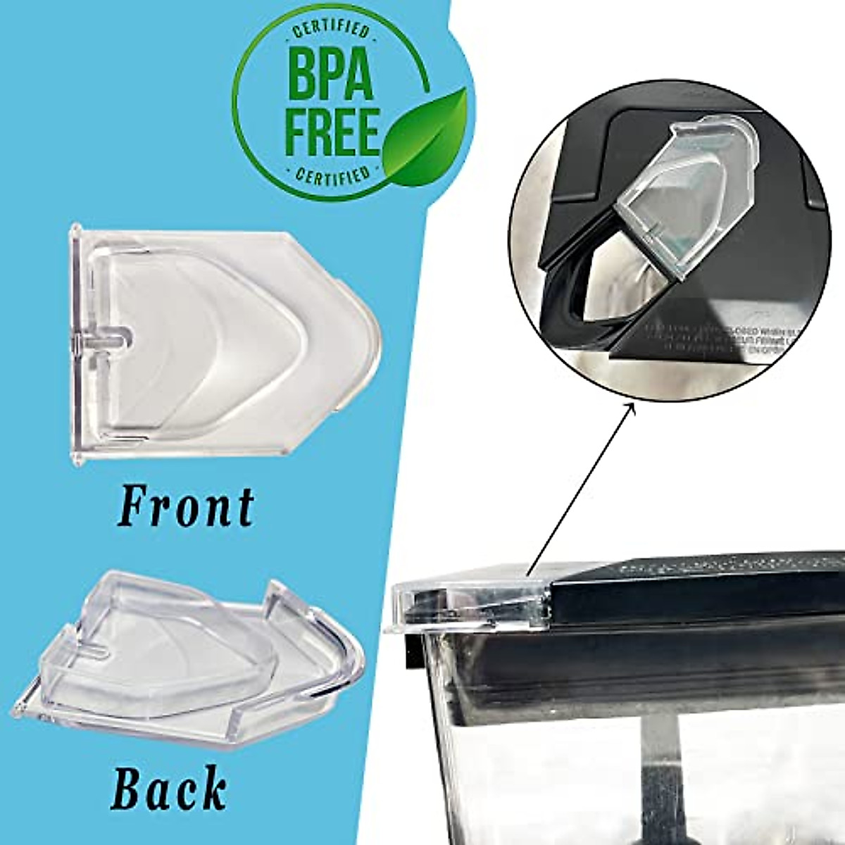 Pour Spout Cover Replacement for Ninja Blender Lid, Replacement Spout Cover for Ninja Blender 72 oz Square Pitcher, Suitable for NJ600-NJ602 and BL500-BL781, Clear