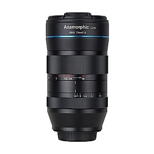 SIRUI 75mm F1.8 1.33X APS-C Anamorphic Lens for E Mount, Blue Flare
