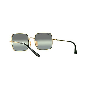 Ray-Ban Women's RB1971 Square Sunglasses, Gold/Green Mirrored Polarized, 54 mm