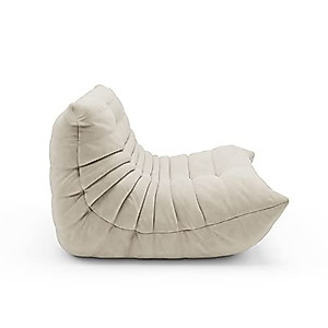 1inchome Fireside Chair, Soft Suede Lounge Chair Lazy Floor Sofa Accent Bean Bag Couch for Living Room Corner Chair Bedroom Salon Office