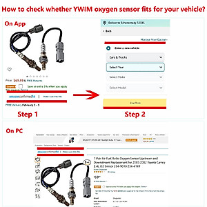 Dropwater 2 Pcs Upper O2 Sensors and 1 Pcs Lower O2 Sensor Replacement for Ford 1997 1998 1999 2000 Ranger V6 4.0L 3.0L,Replaces#234-4403,Set of 3pcs