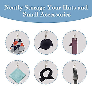 Miracsnail Hat Rack for Baseball Caps Organizer Hat Holder for Closet Hook, Wall and Door 24 Large Clips Cap Storage for Hanging Ball Caps Winter Beanie & Accessories 1 Pack
