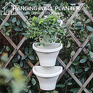 Hanging Vertical Planter, NEWKITS 3 Pcs Modular Hanging Planters Free Combination Wall Planter for Yard Garden Outdoor and Indoor Hanging Decorations - White