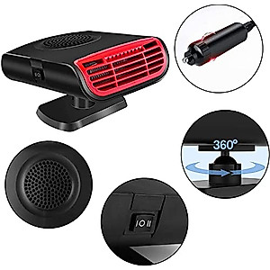 Portable Car Heater - 150W 12V Car Fan, 2 in1 Heating/Cooling Fan Plug-in Cigarette Lighte Car Heater Windshield Defroster Demister, Auto Defogger 360° Rotatable Fast Heating Quickly Defrost 2023.