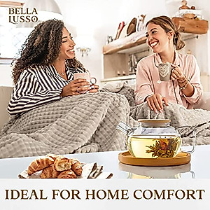 Glass Teapot with Infuser - Kettle for Loose Leaf & Blooming Tea - Stovetop & Microwave Safe Borosilicate Glass - 34oz Clear Pot with Removable Infusion - Premium Tea Maker with Gift Box & Bamboo Lid…