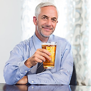 LIGHTEN LIFE 50th Birthday Gifts for Men 16oz,1974 Beer Glass in Barrel Box,50th Birthday Beer Glass,50th Birthday Gift Ideas,1974 Pint Glass for 50 Years Old Dad,Husband,50th Beer Glass