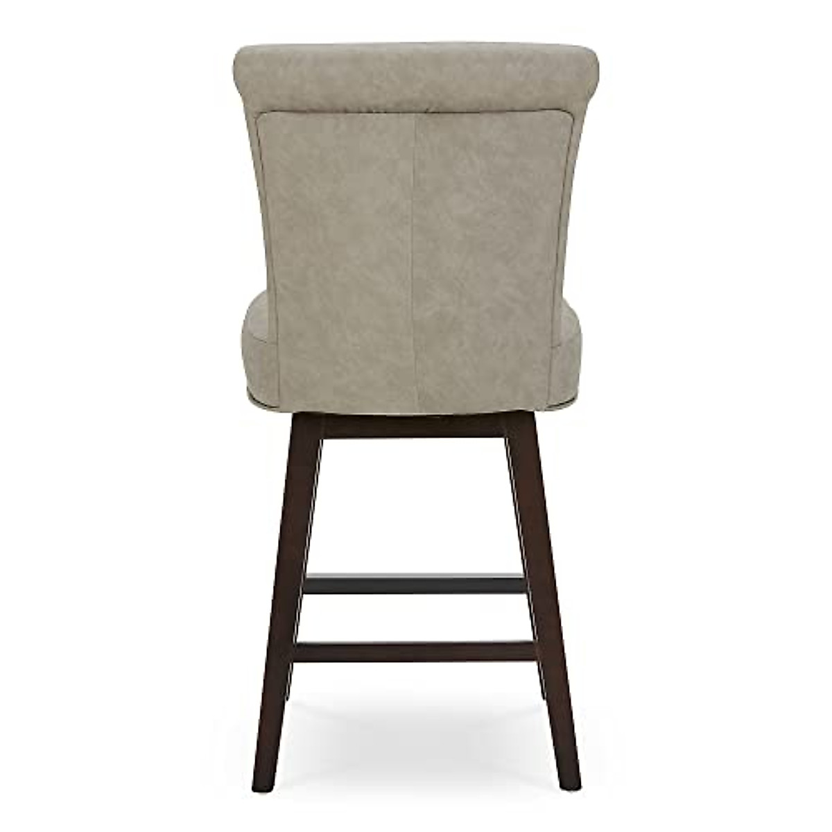 CHITA Modern 26" Counter Height Swivel Barstool Set of 2, Comfortable Faux Leather Swivel Stool, Stone Grey