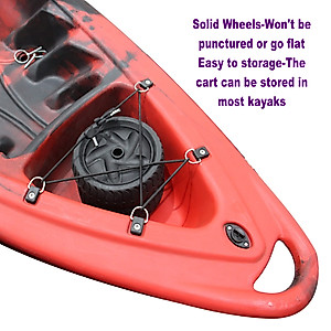 Onefeng Sports 100LBS Kayak Cart Canoe Carrier Trolley for Carrying Kayaks,Canoes,Paddleboards with Plastic Wheels