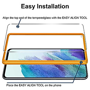 【 3+3 PACK 】Coolpow Designed for Samsung Galaxy S21 FE 5G Screen Protector Samsung S21 FE 5G Screen Protector Tempered Glass Film, Ultra HD, 9H Hardness, Scratch Resistant.【 NOTE: Not for Samsung S21 】